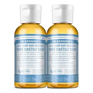 Amazon.com : Dr. Bronner's - Pure-Castile Liquid Soap (Baby Unscented, 2 ounce, 2-Pack) - Made ...
