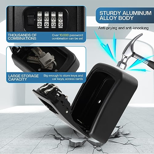NBYT Portable Combination Lock keybox, Wall Mount,For House Keys Key ...