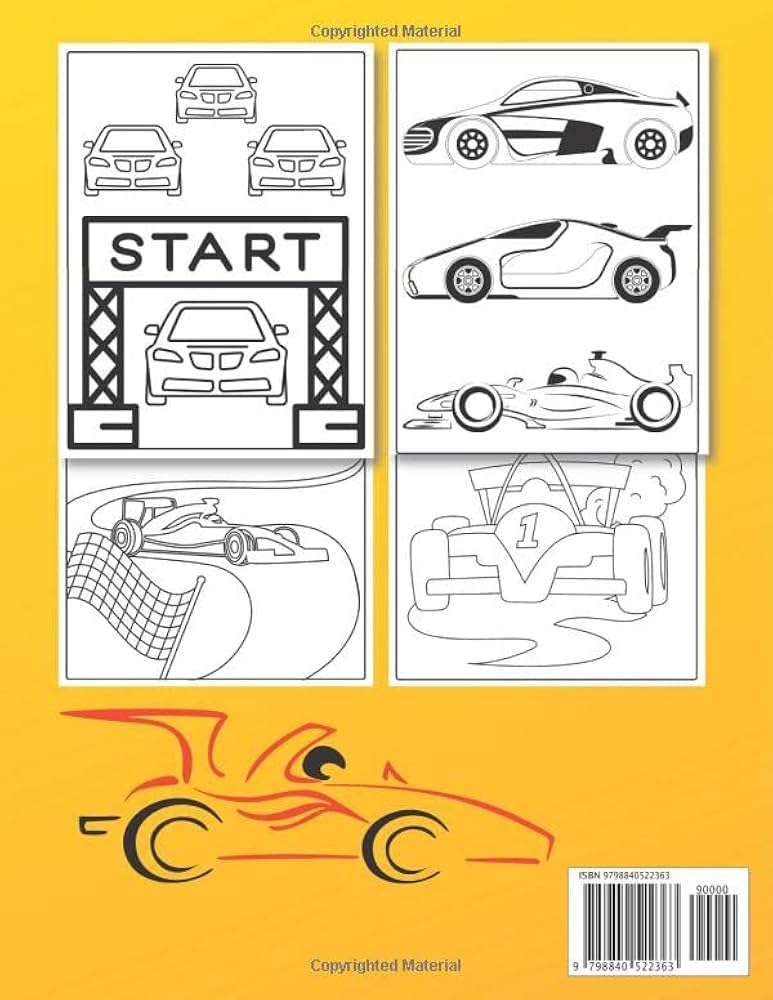 simple race car coloring pages
