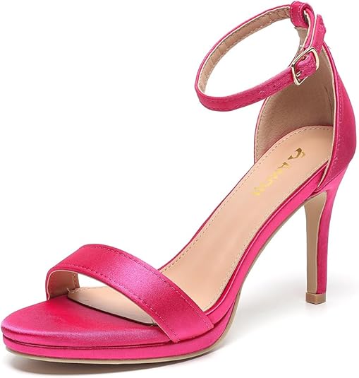 Amazon.com | Amoji Women's 4 Inch Strappy Heels Dress Sandals Ankle ...