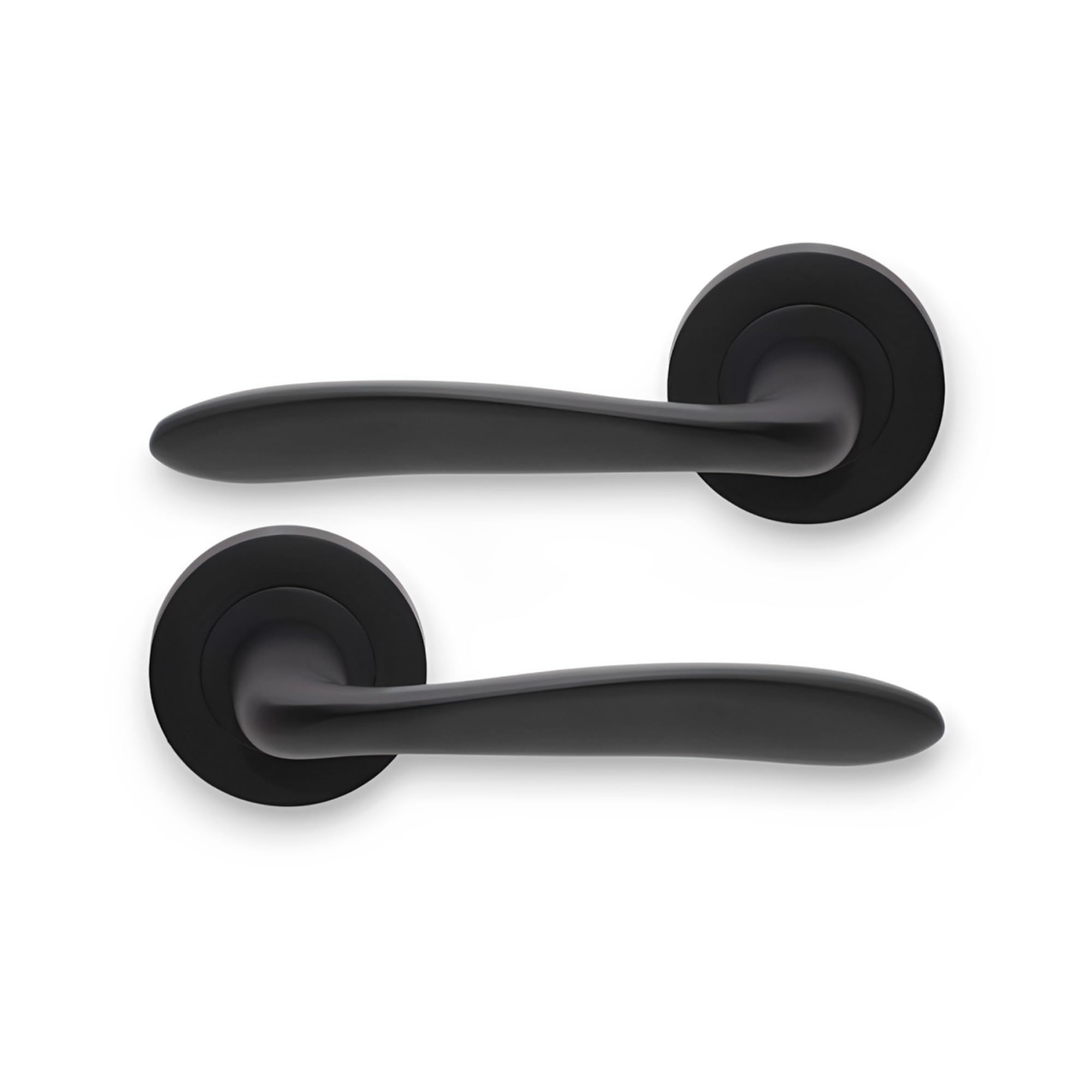 Mars Internal Lever on Rose Door Handles Pair - Matt Black - Infinity ...