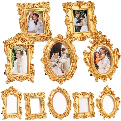 10 Pcs Mini Picture Frames Vintage Tiny Frames Antique Photo Frames ...
