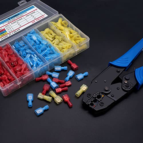 Snapklik.com : 210PCS Nylon Spade Connectors Kit 22-10 Gauge Quick ...