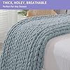 Amazon.com: Bigacogo Chunky Knit Throw Blanket for Couch, 40x40 inches ...