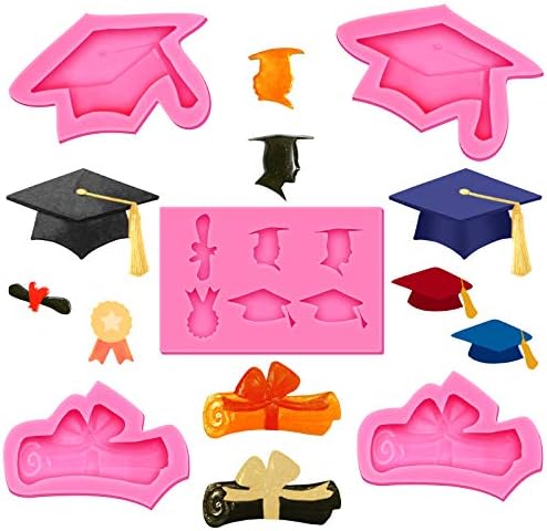 Amazon.com: 4 PCS Graduation Silicone Mold Grad Fondant Chocolate Molds ...