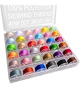 Amazon.com: 36Pcs Bobbins and Sewing Threads with Plastic Bobbin Case ...