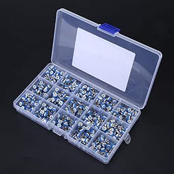 15 Values Variable Resistor, 375Pcs 15 Values Potentiometer Assortment ...