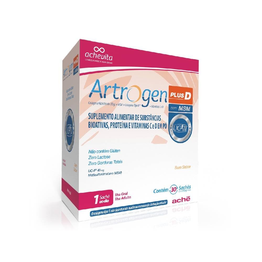 Colageno Tipo Ii Artrogen Plus D Em Pó 30 Saches | Amazon.com.br