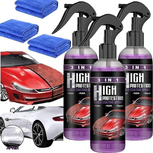 Amazon.com: 3 in 1 High Protection Quick Car Coating Spray, High ...