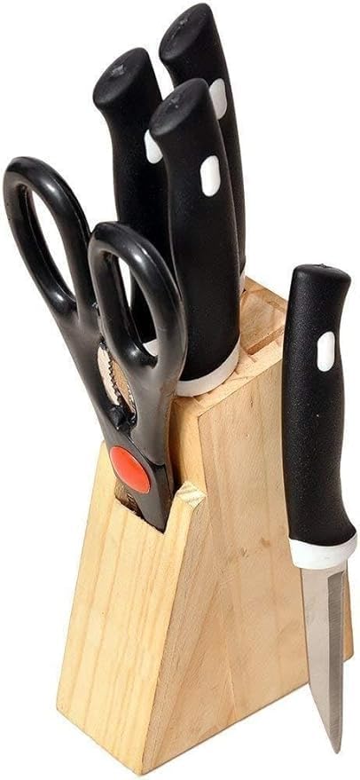 Buy InfiSoul Angular Holder Shears Kitchen Knifes 6 Piece Set with ...