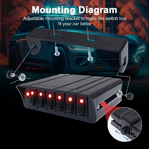 Snapklik.com : 6 Gang Rocker Switch Box Rocker Toggle Switch Panel Box ...