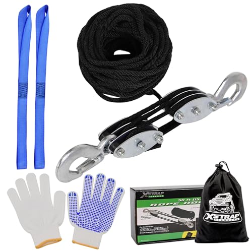 Amazon: Rope Hoist Pulley System, 1000LB Capacity Block and Tackle, 5:1 ...