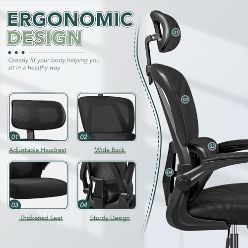 Snapklik.com : Shahoo Ergonomic Office Chair, Breathable Mesh Seat ...