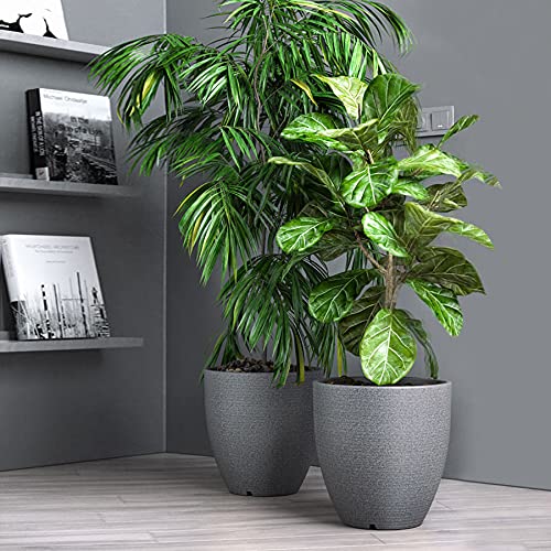 Sereno Round 15 Inch Plastic Flower Pots & Planters for Home/Office ...