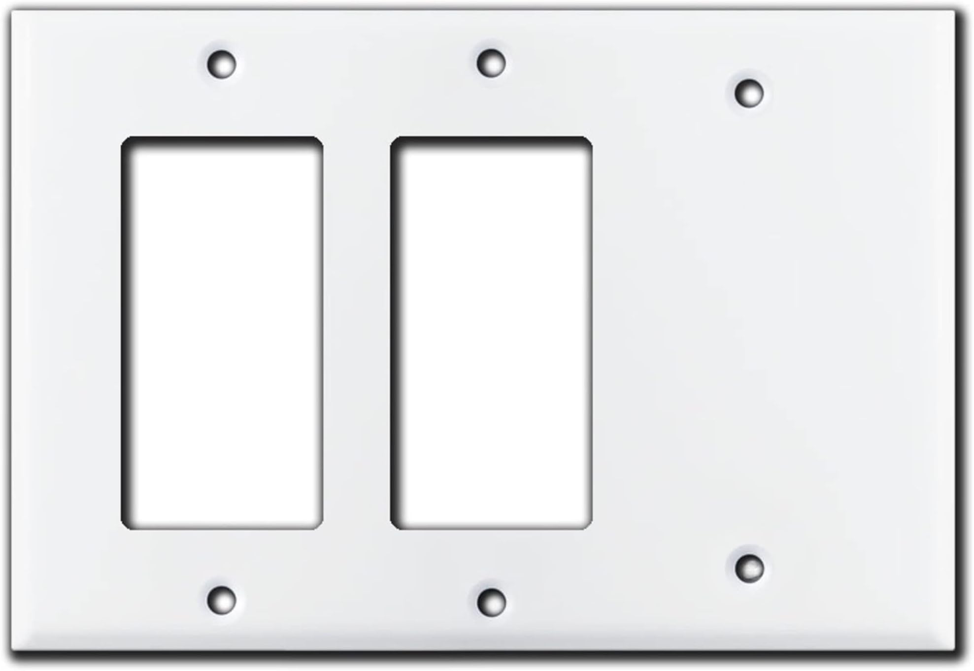 STEEL (Not Plastic) Smooth White 3 Gang Combo Wall Plate - 2 GFCI ...