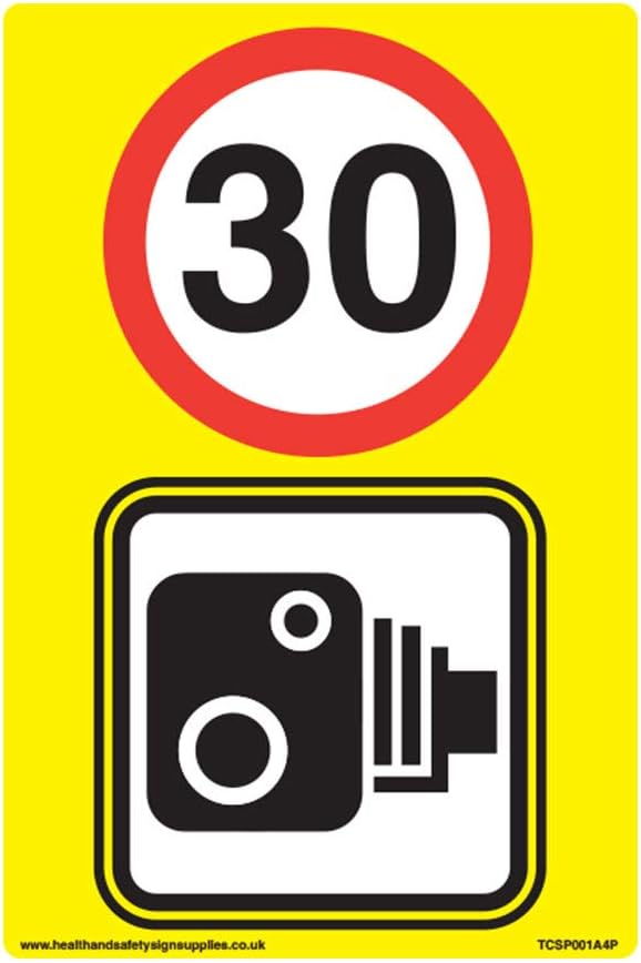 Amazon.com: 30Mph Yellow Speed Signs with Speed Camera - Standard [Self ...