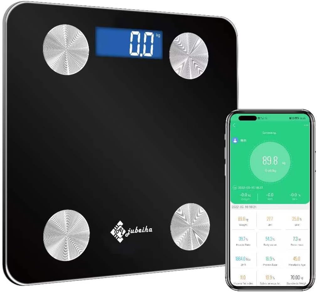 Aljubeiha Bluetooth Body Fat Scale, Smart BMI Scale Digital Bathroom ...