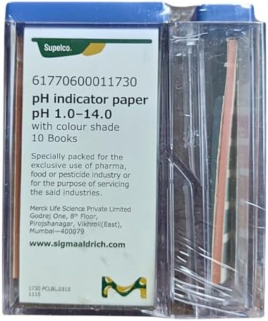 MERCK pH Indicator Paper pH 1.0 to 14.0 PH Indicator Papers Full Range ...
