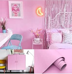 DEEMUS Light Pink Matte Peel & Stick Self Adhesive Waterproof Sticker ...