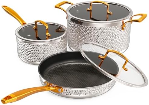 Amazon.com: Homaz life Stainless Steel Pots and Pans Set, Tri-Ply ...