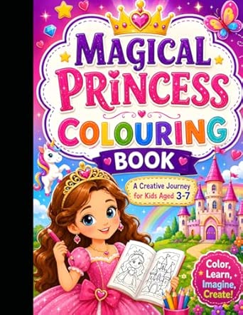 MAGICAL PRINCESS COLOURING BOOK: A Creative Journey for Kids Aged 3–7 ...