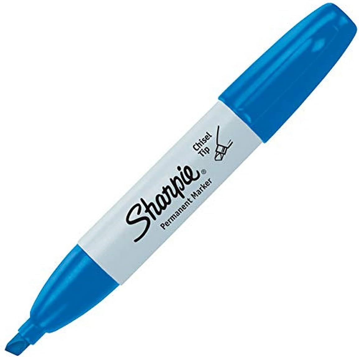 Amazon.com : Sharpie 38203 Permanent Marker 5.3mm Chisel Tip Blue Dozen ...