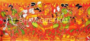 Parvathy Chamayam (Unframed Canvas Prints) - Kerala Traditional Mural ...