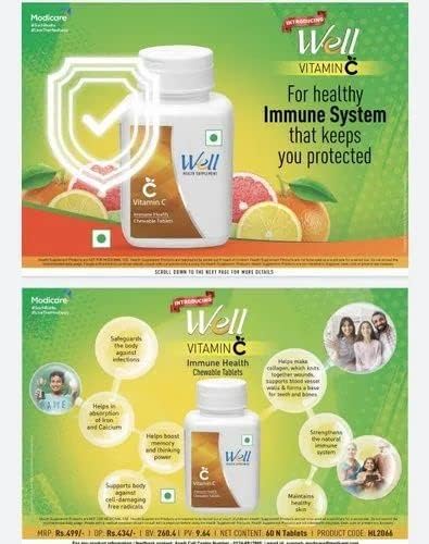 Delight Modicare Well Vitamin C Immune Health Chewable 60 Tablets ...