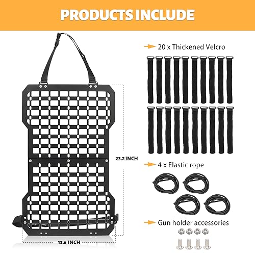 Rigid Molle Panels for Vehicles Truck Mount Rack Tactical Organizer, Black
