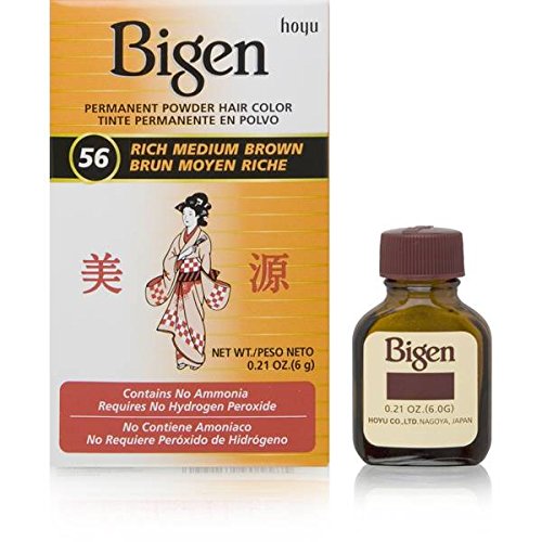 Amazon.com : Bigen Permanent Powder Hair Color, Rich Medium Brown.21 ...