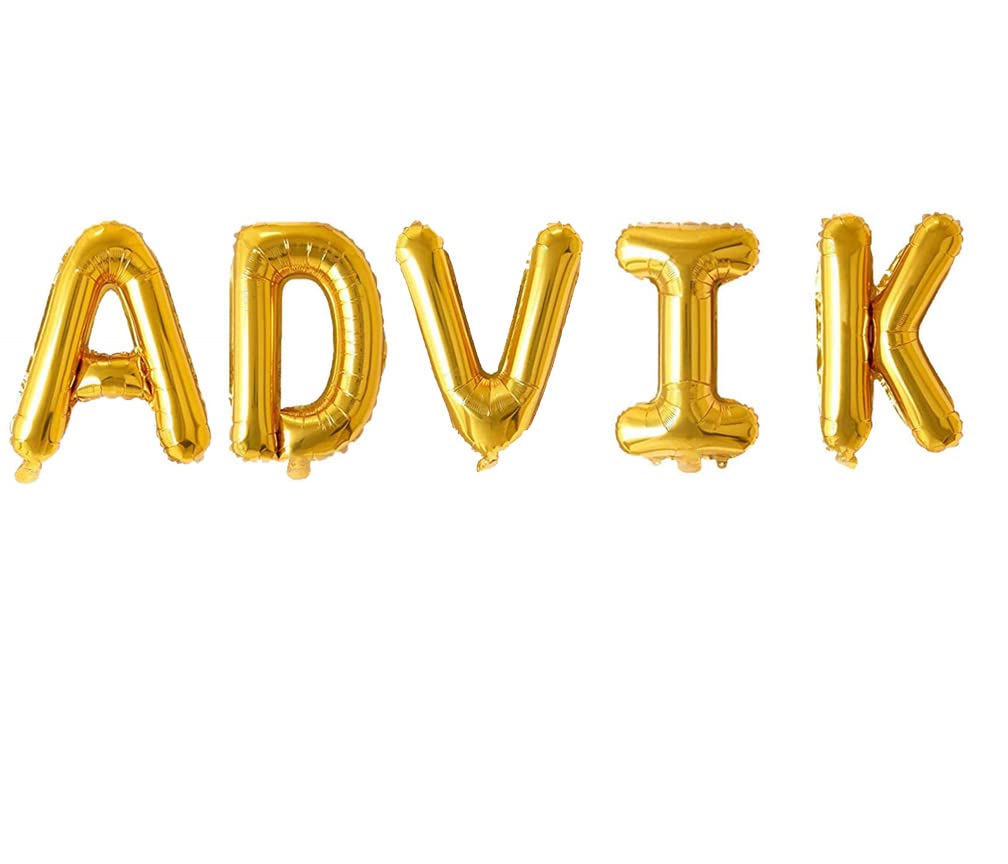 AR GIFTZADDA " ADVIK " Name Alphabet Letters Golden Foil Balloon 16 ...