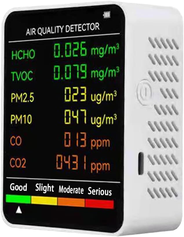 Air Quality Monitor, 6 in 1 Air Quality Tester, Indoor Air Quality ...