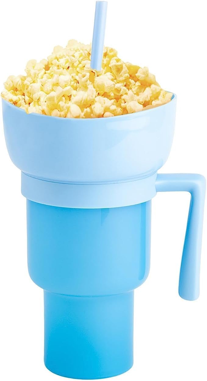 Amazon.com | 2 in 1 32 Oz Drink cup with snacking bowl on top STRAW NOT ...