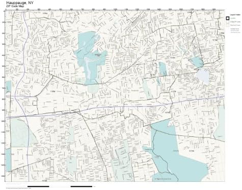 Amazon.com: Working Maps Zip Code Wall Map of Hauppauge, NY Zip Code ...