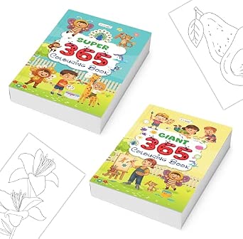 Buy SUPER and GIANT - 365 Colouring Book :- Creative learning colouring ...