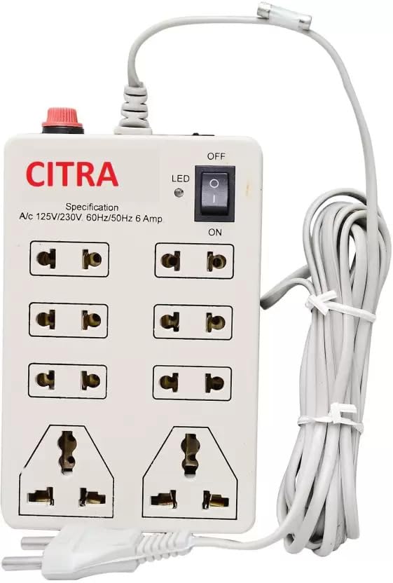 Buy Extension Cord 8 sockets -(2 Meter Cord Length) 8 Socket Extension ...