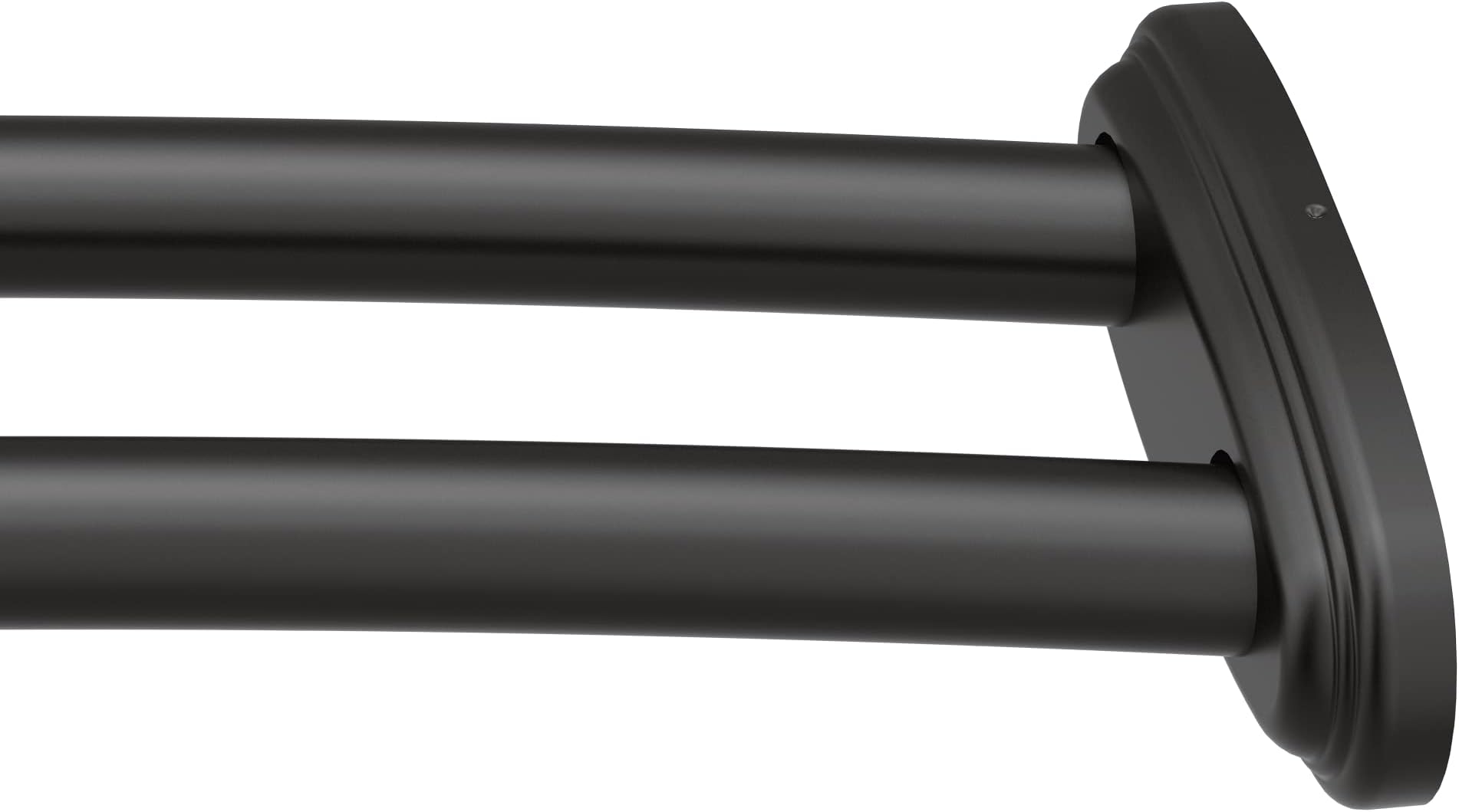 Moen Matte Black Adjustable 57 to 60-Inch Double Curved Shower Rod ...