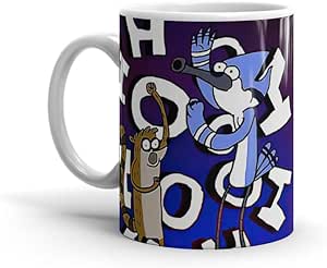 Amazon.com: Ceramic Coffee White Mug Mordecai Cup And Holidays Rigby 15 ...