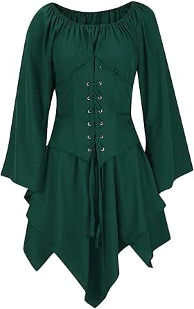 Amazon.com: yardsong Women Elf Costume Renaissance Traditional Irish ...