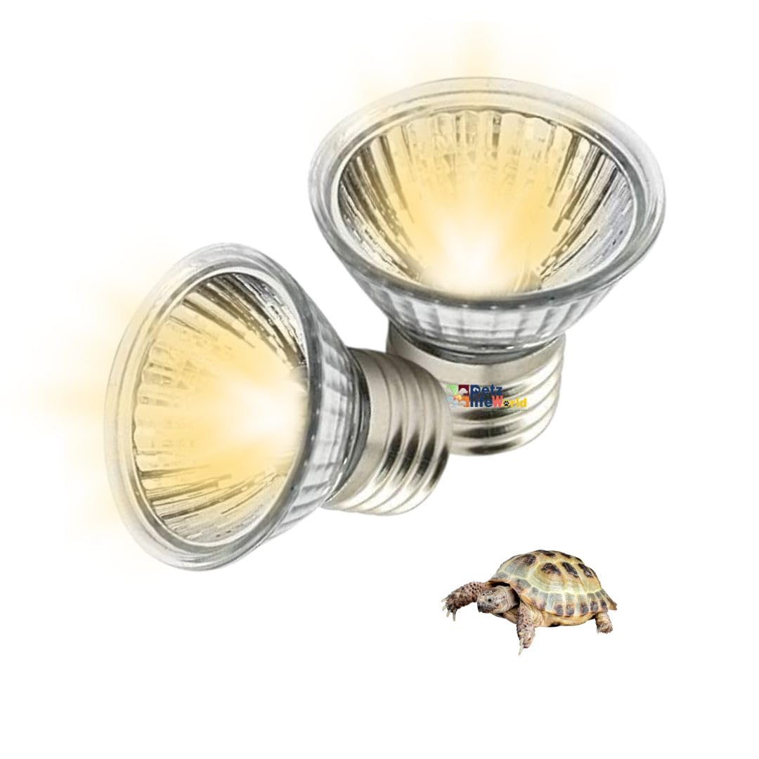 VAYINATO® 50W (Pack Of 2) Reptile Turtle Heat Lamp Lights, UVA UVB ...