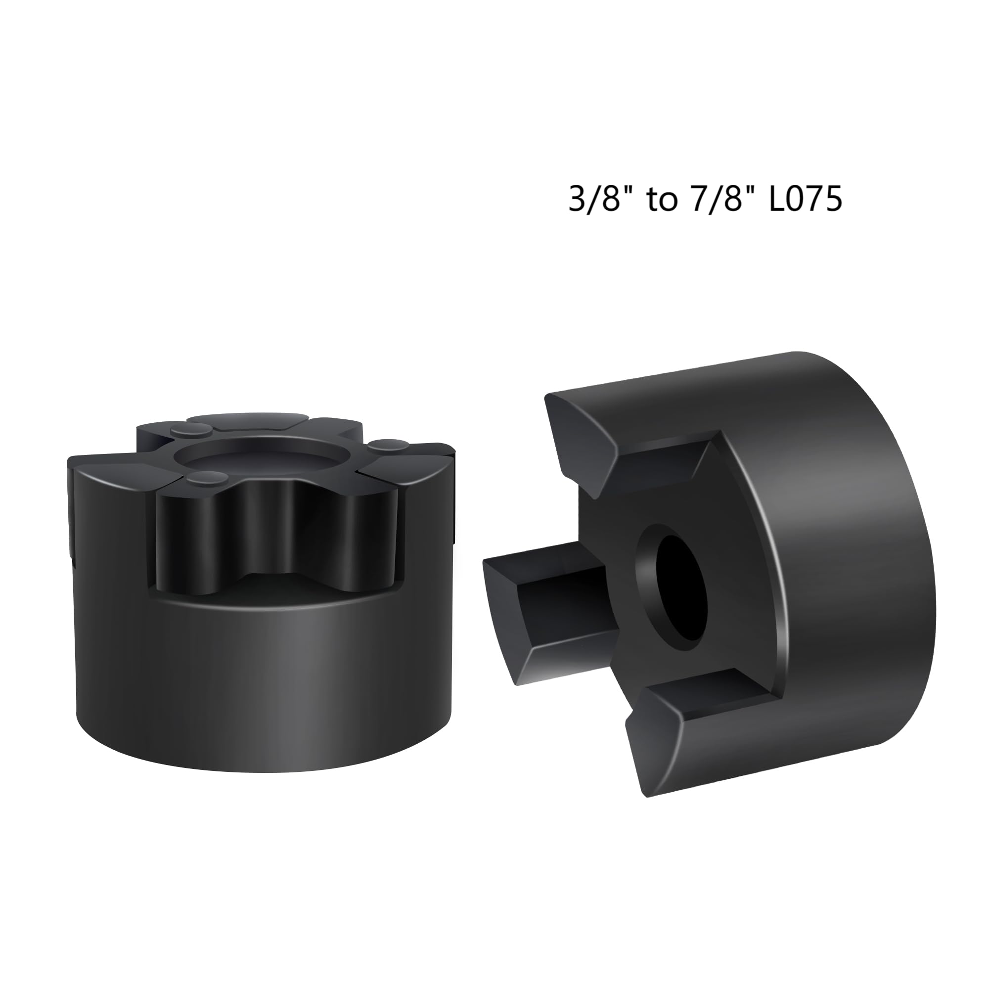Snapklik.com : 3/8" To 7/8" L075 Flexible 3-Piece L-Jaw Coupling Set ...