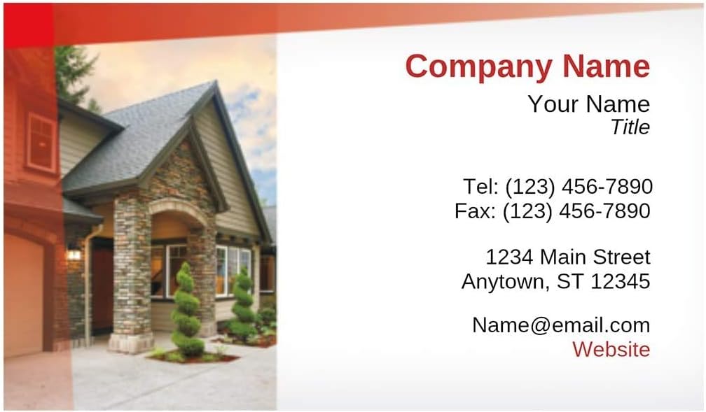 Amazon.com : GotPrint Real Estate Custom Business Cards Standard Size 2 ...
