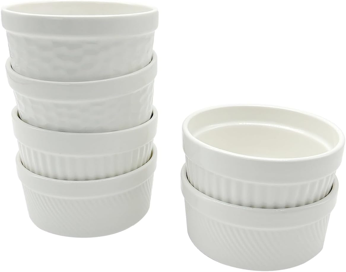 Amazon.com: Katorosacom Classic Style Porcelain Ramekins - Set of 6, 6 ...