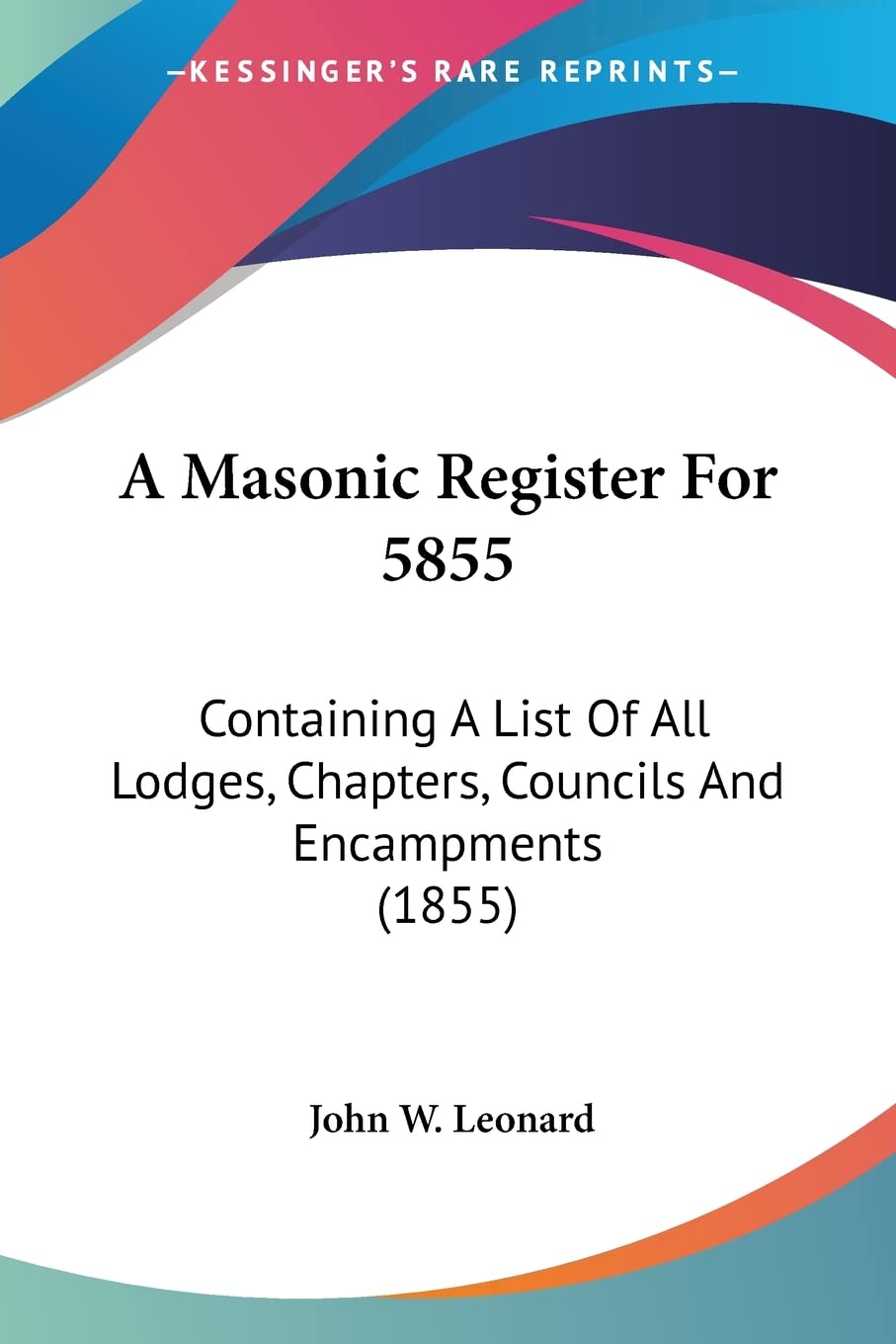 Buy A Masonic Register for 5855: Containing a List of All Lodges ...