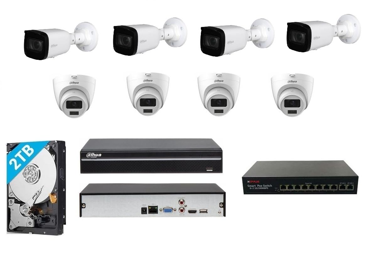 Dahua 2MP IP with Audio Camera Full Set, 4 Outdoor Built in Mice Bullet ...
