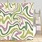 Amazon.com: Boho Sage Green Shower Curtain, Cute Aesthetic 70S Abstract Wavy Swirl Bathroom ...