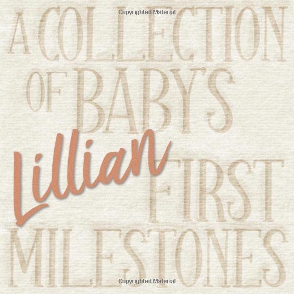 Lillian A Collection Of Babys First Milestones The Personalized Baby ...