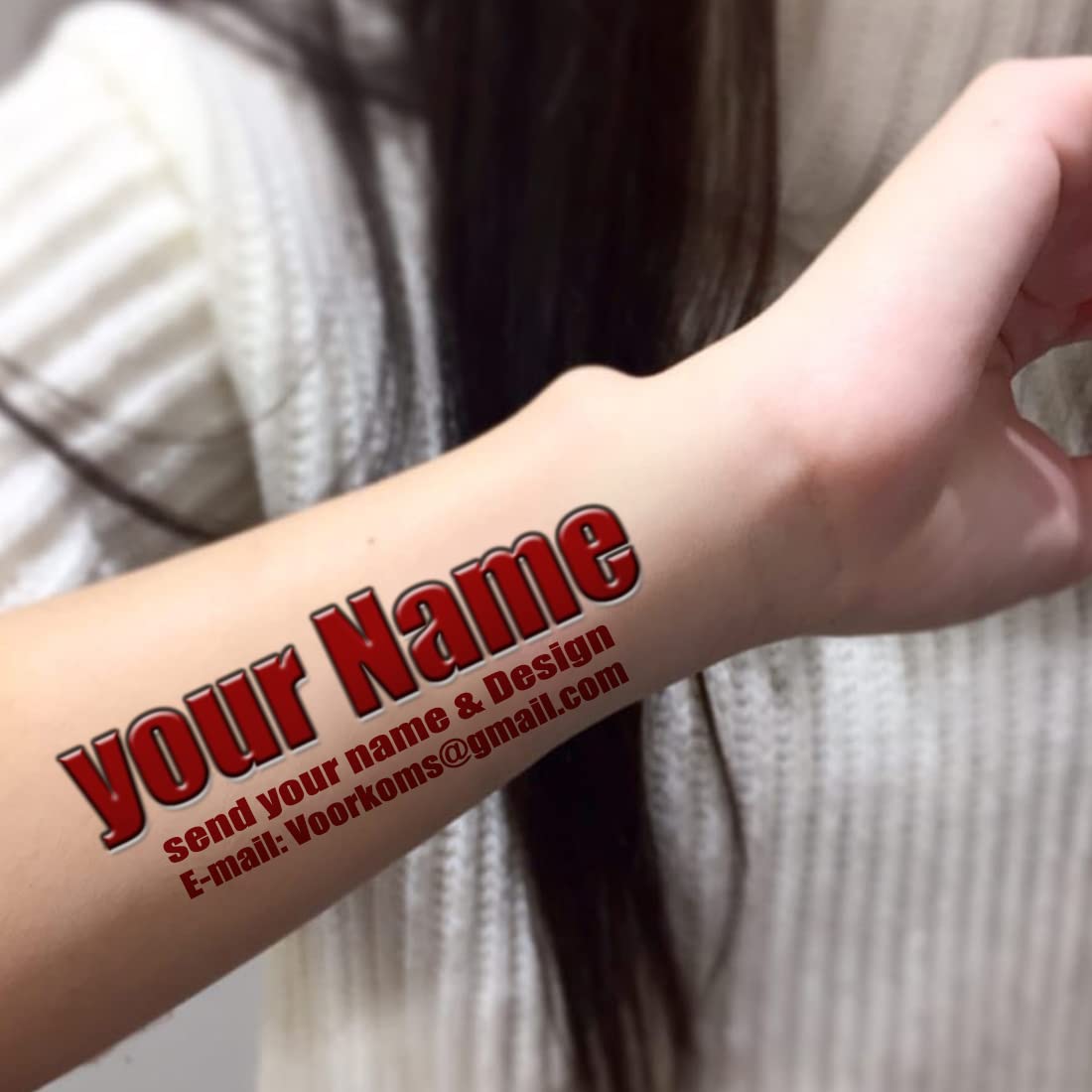 Buy Customised Name Tattoo Custom Temporary Tattoo, Custom Image Tattoo ...