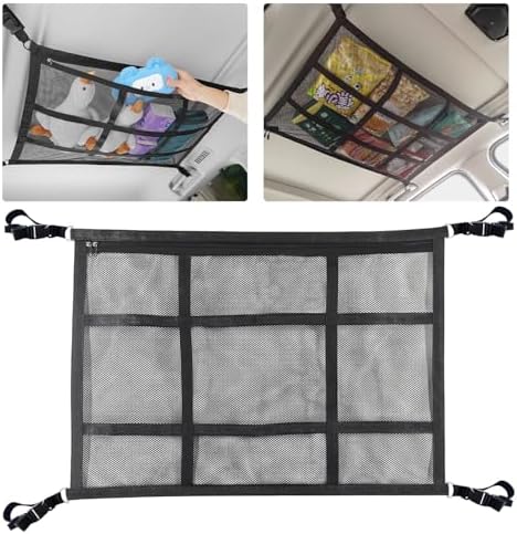 Travel Cargo Net SUV Ceiling Cargo Net Pocket，80 x 55 cm Adjustable ...