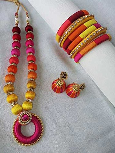 Buy Traditional Multi Color Jewellery Set at Amazon.in